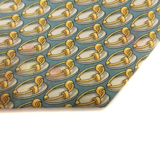 グッチ GUCCI ネクタイ レギュラータイ 総柄 ロゴ シルク 黄 イエロー