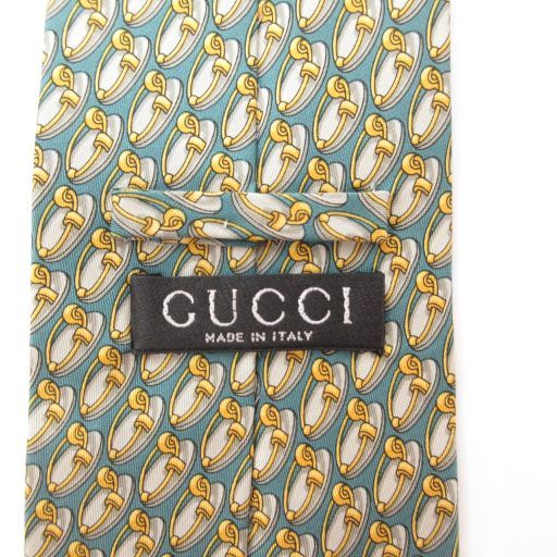 【中古】グッチ GUCCI ネクタイ レギュラータイ 総柄 ロゴ シルク 黄 イエロー 緑 グリーン /AE ■GY47 メンズ グッチ GUCCI ネクタイ レギュラータイ 総柄 ロゴ シルク 黄 イエロー