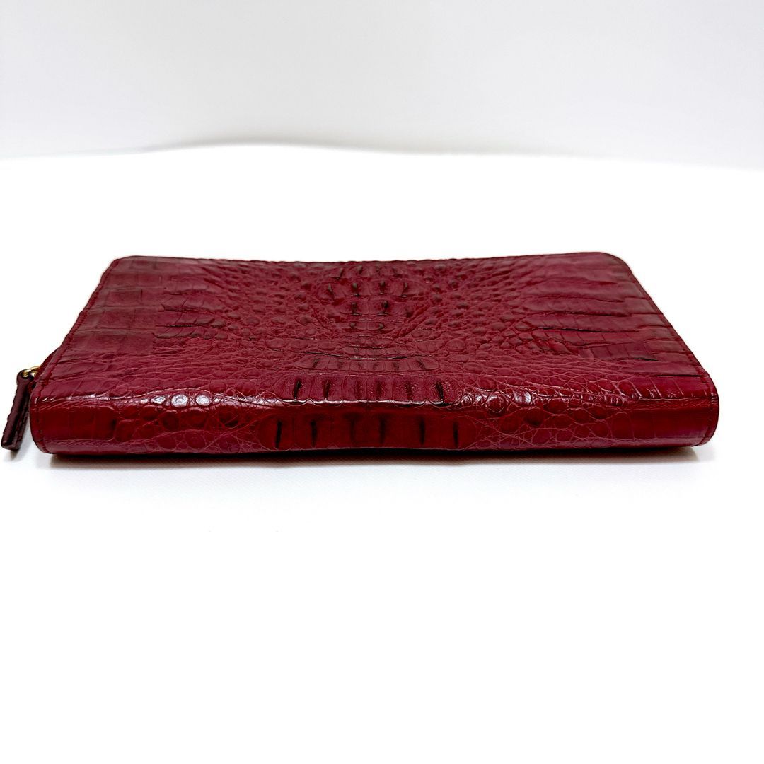 美品 クロコダイル カイマン 長財布 ボルドー系 - メルカリ
