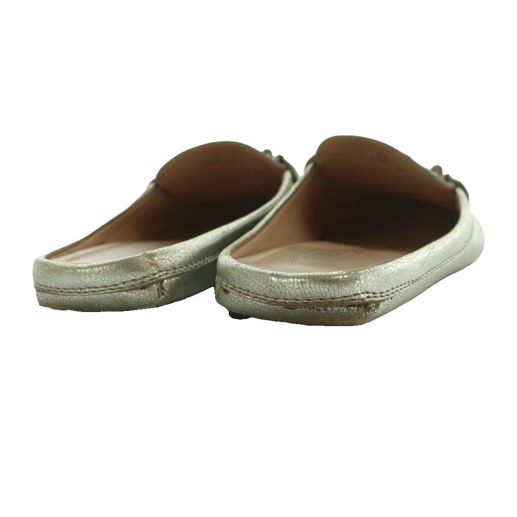 トッズ TOD'S ミュール ドライビングシューズ スリッポン 36 銀色