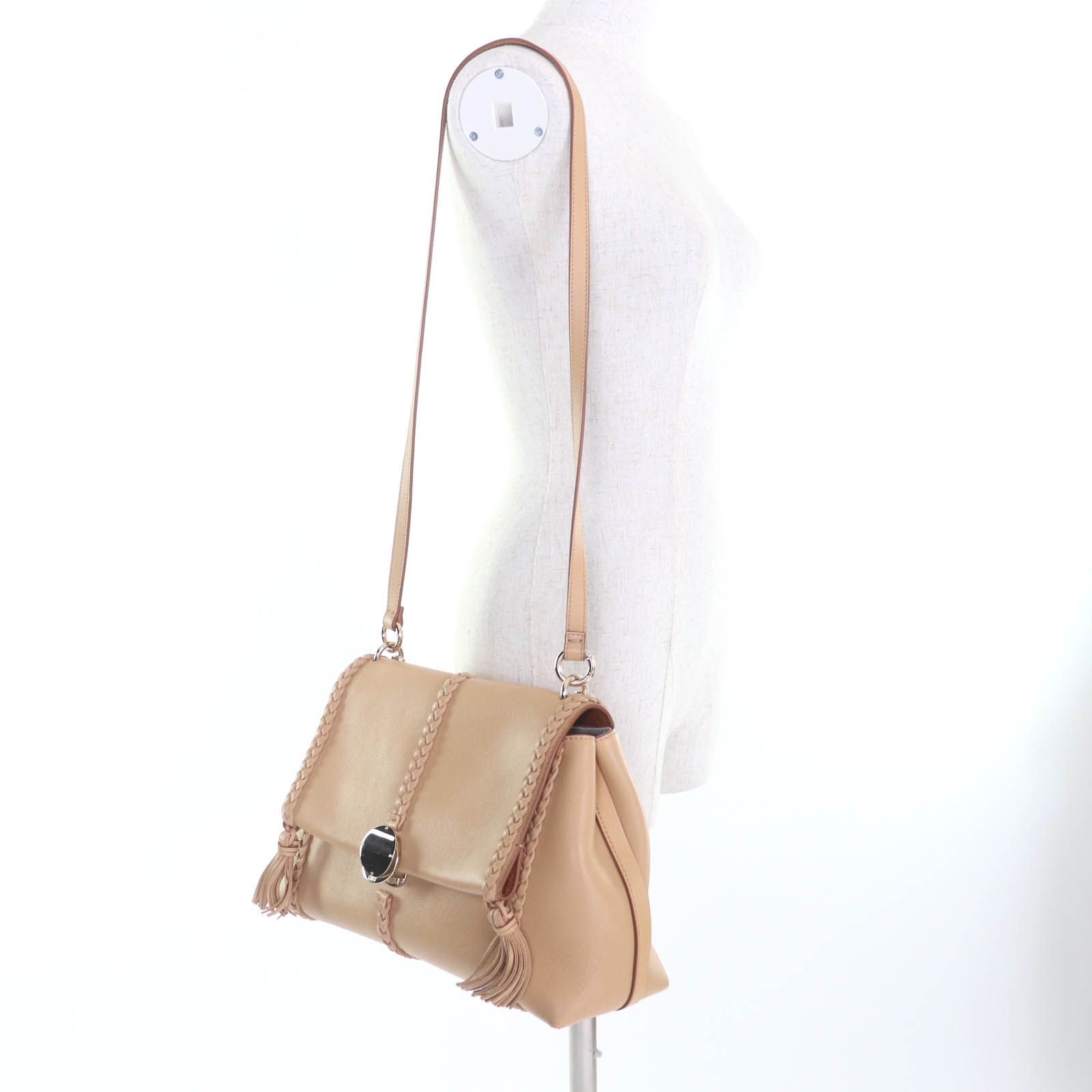 極美品☆Chloe クロエ PENELOPE ペネロペ ロゴ金具付 2WAY カーフ