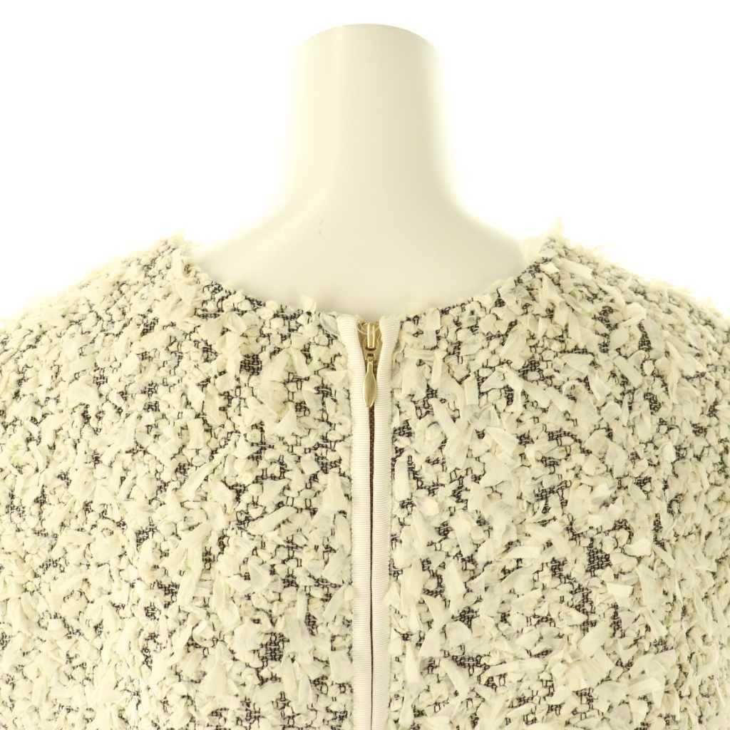 【中古】エッフェビームス EFFE BEAMS カラミリボン ブラウス プルオーバー オフホワイト ブラック レディース エッフェビームス EFFE BEAMS カラミリボン ブラウス プルオーバー