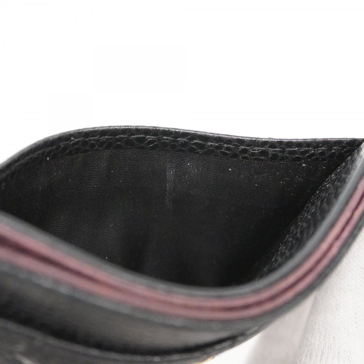 5pa1097】シャネル カードケース マトラッセ キャビアスキン ブラック