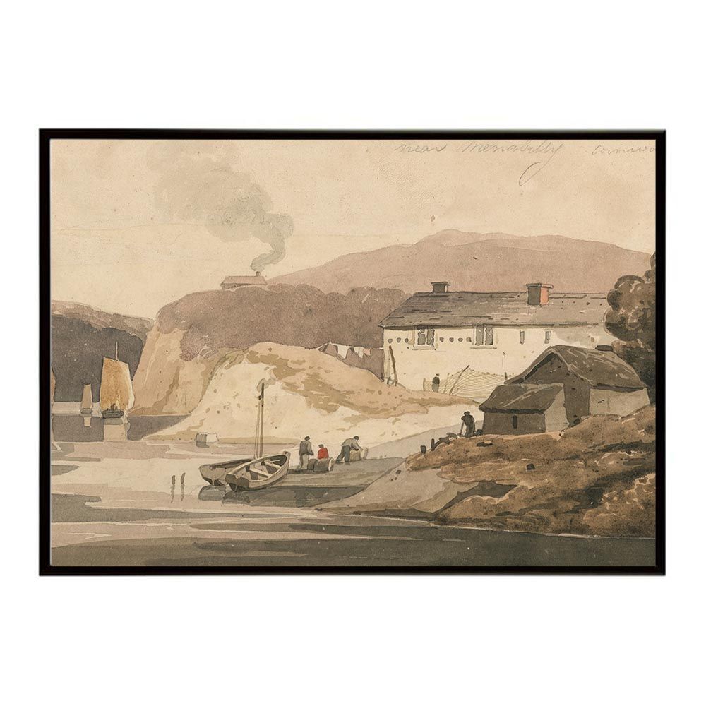 【A3サイズ（約30×42cm）】【bn-poster-6358】ポスター フレーム付き 名画 絵画 フレーム付き メナビリーのボートハウス ...