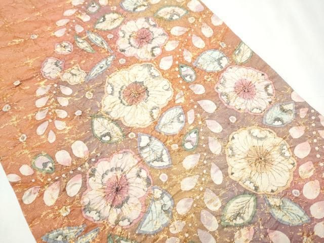 平和屋着物○太鼓柄袋帯 作家物 絞り 辻が花 金銀糸 正絹 逸品