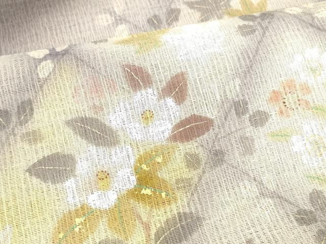 平和屋着物＊夏物 太鼓柄袋帯 草花文 金彩 正絹 逸品 DABA0472cm