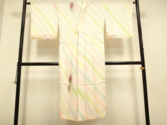平和屋着物▽長襦袢 無双仕立て 斜線文 鱗地紋 暈し染め 正絹 逸品