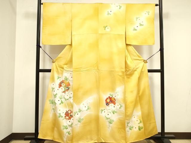 公式 平和屋着物□訪問着 駒刺繍 雪輪菊文 暈し染め 金彩