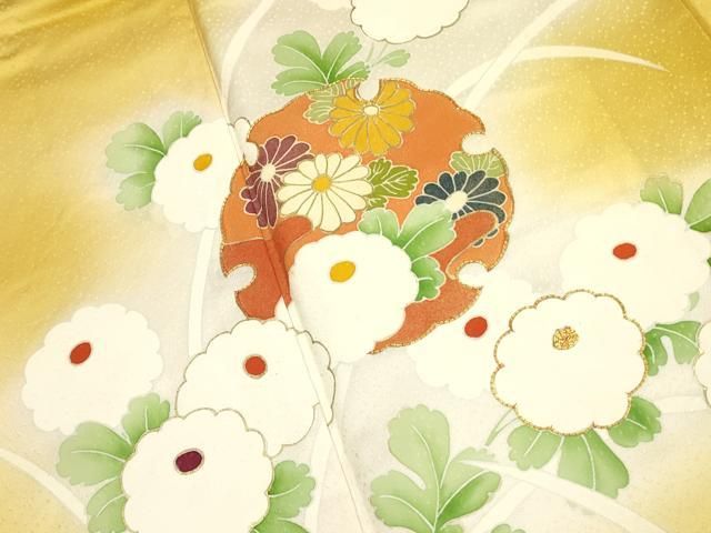 公式 平和屋着物□訪問着 駒刺繍 雪輪菊文 暈し染め 金彩 正絹 逸品