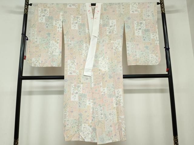 平和屋着物○長襦袢 無双仕立て 草花文 半衿刺繍 正絹 逸品 DAAY5546ud