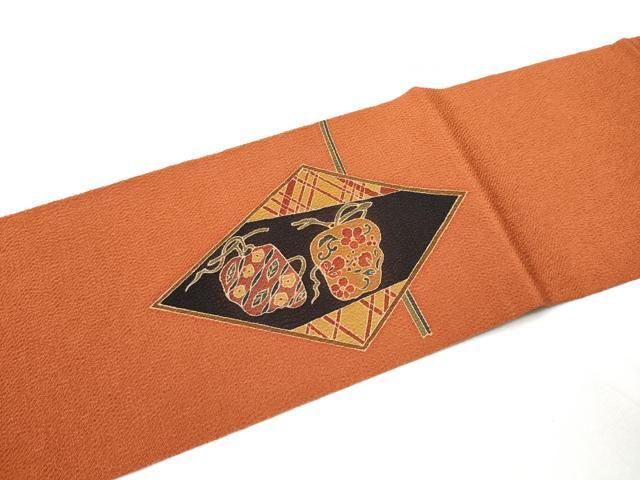 平和屋着物○九寸名古屋帯 刺繍 型染め 成物 鬼しぼ縮緬 正絹 逸品