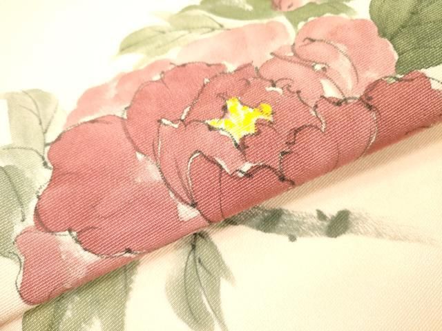 平和屋着物○九寸名古屋帯 作家物 手描き 牡丹 正絹 逸品 DAAZ2449op