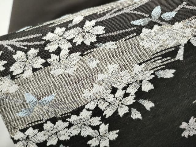 平和屋着物○九寸名古屋帯 すくい織 舞桜文 正絹 逸品 CABA5094hy
