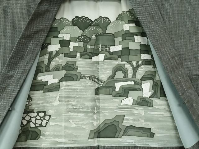 平和屋着物○男性 本場大島紬 アンサンブル 80亀甲 総詰め 正絹 逸品