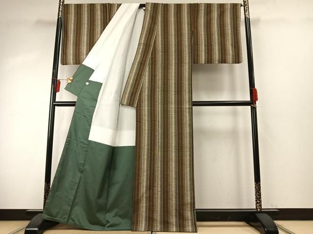 平和屋着物 上質な紬 縞 正絹 逸品 BAAM2446pk(紬、お召)｜売買された