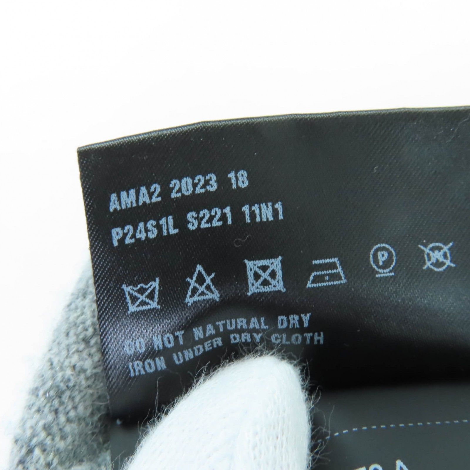 美品☆PRADA プラダ 2023年製 P24S1L バージンウール カシミヤ ロゴ