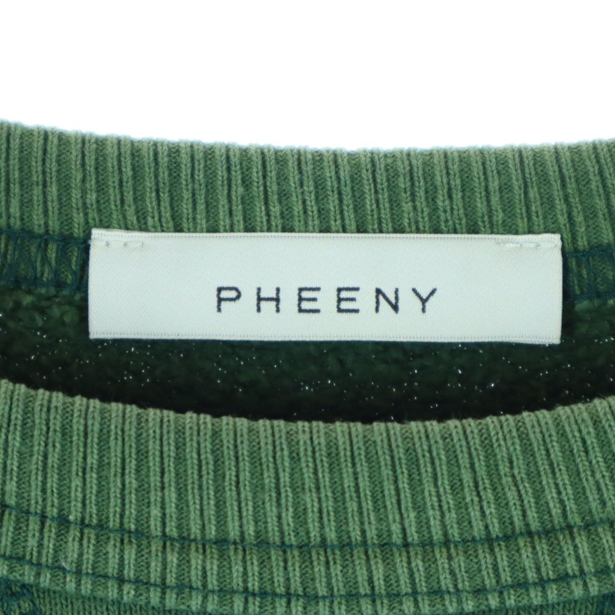 PHEENY フィーニー 裏起毛 コットン 長袖 トレーナー F グリーン レディース PHEENY フィーニー 裏起毛 コットン 長袖 トレーナー F グリーン