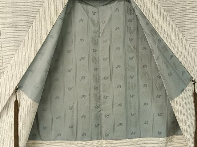 平和屋着物○男性 本塩沢 アンサンブル 蚊絣 正絹 逸品 CABA4661vp