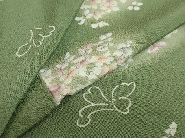 平和屋着物●上質な小紋　舞花文　蛍暈し　正絹　逸品　DAAZ7428ud 平和屋着物○上質な小紋 舞花文 蛍暈し 正絹 逸品 DAAZ7428ud