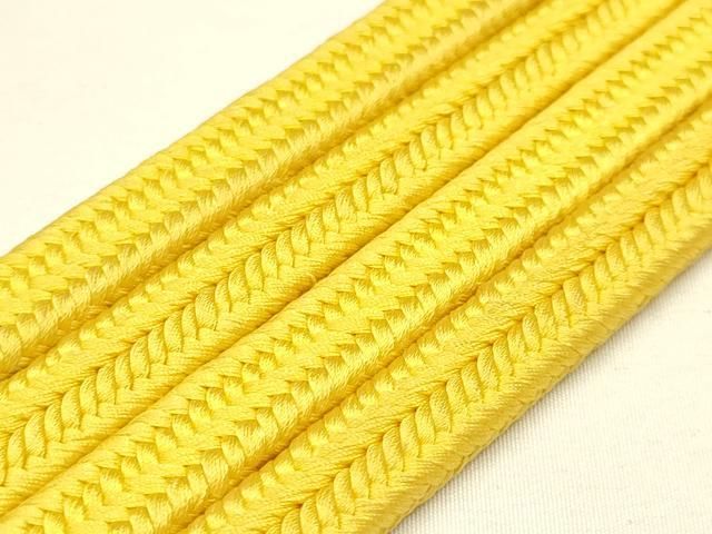 平和屋着物○極上 有職組紐道明 帯締め 冠組 支子色 宮内庁御用