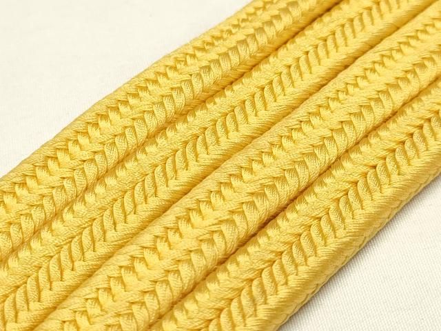 平和屋着物○極上 有職組紐道明 帯締め 冠組 黄朽葉色 宮内庁御用 国立