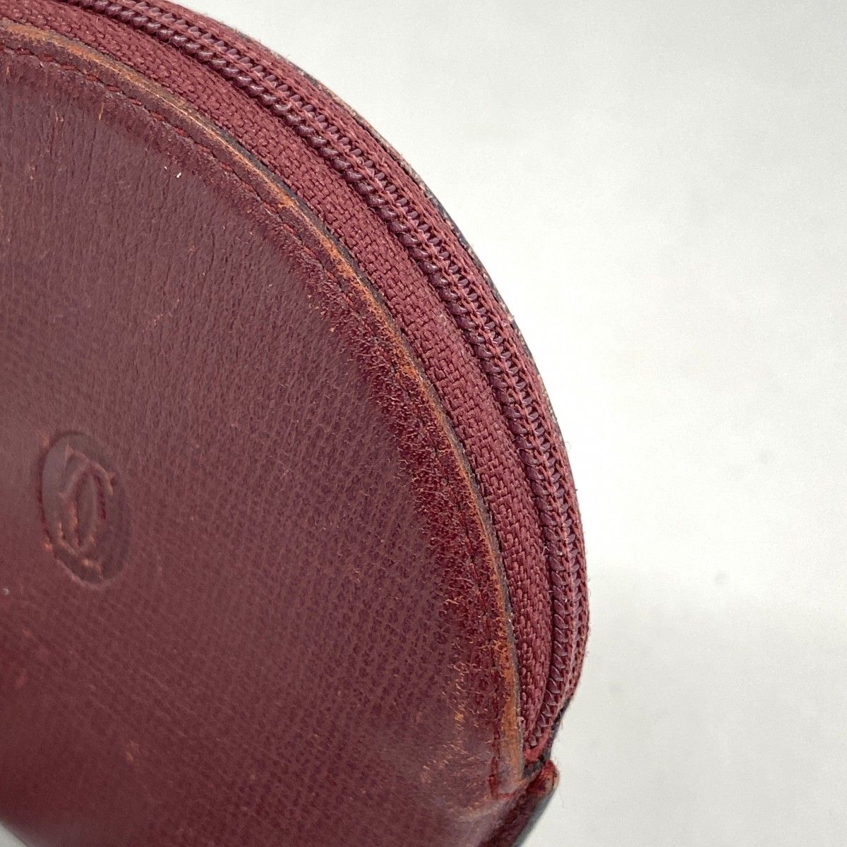 5pb1549】カルティエ コインケース マスト レザー ボルドー ゴールド