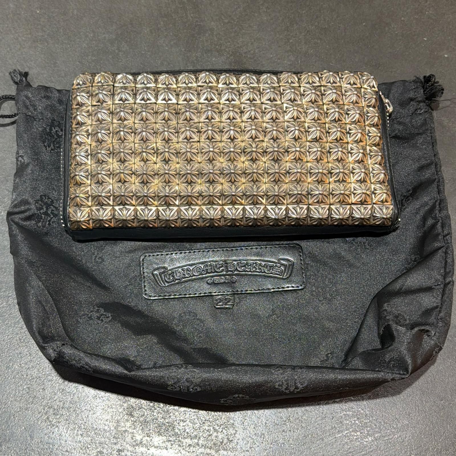 CHROMEHEARTS ゼロピラミッド ラウンドジップ ウォレット 長財布 クロムハーツ ブラック F （4070M） - メルカリ