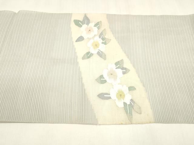 平和屋着物＊夏物 絽綴れ 八寸名古屋帯 枝花文 金糸 正絹 逸品