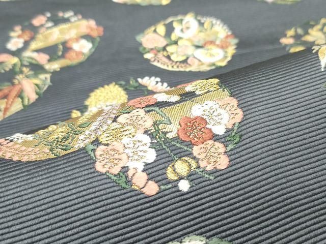平和屋着物○西陣の老舗 1782年創業 山下織物 六通柄袋帯 唐織 豊公観