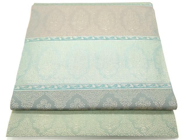 平和屋着物○織物一筋名門 織悦 両面 全通柄 本袋帯 草花間道 金糸