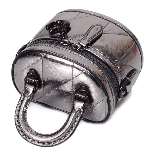 コーチ バッグ COACH レザー メタリック キルティング トレイル 12