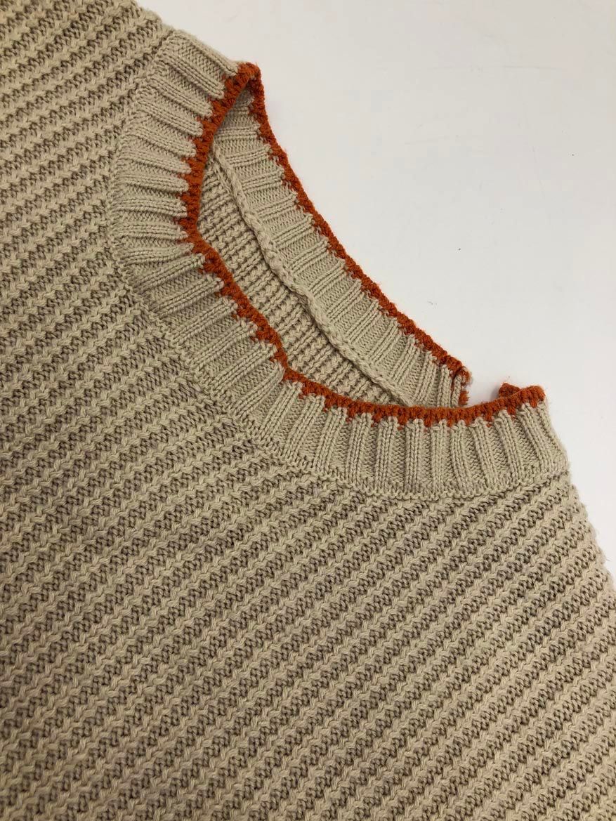 Classical Elf クラシカルエルフ java ジャバコラボ 配色 ビッグ ハンド ステッチ ニット セーター sizeL/ベージュ系 レディース - メルカリ