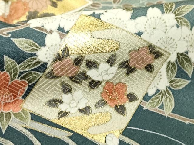 平和屋着物□訪問着 流水色紙花文 暈し染め 金彩 正絹 逸品 AABD5316sx