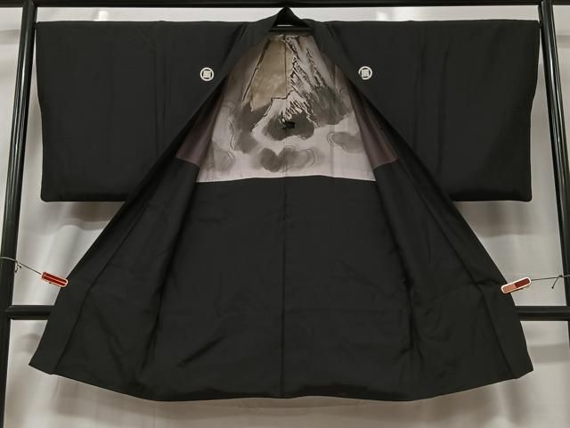 平和屋着物＃男性 長羽織 黒紋付 正絹 逸品 CABA3427ua - メルカリ