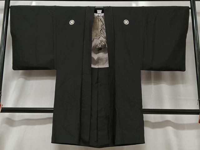 平和屋着物＃男性 長羽織 黒紋付 正絹 逸品 CABA3427ua - メルカリ