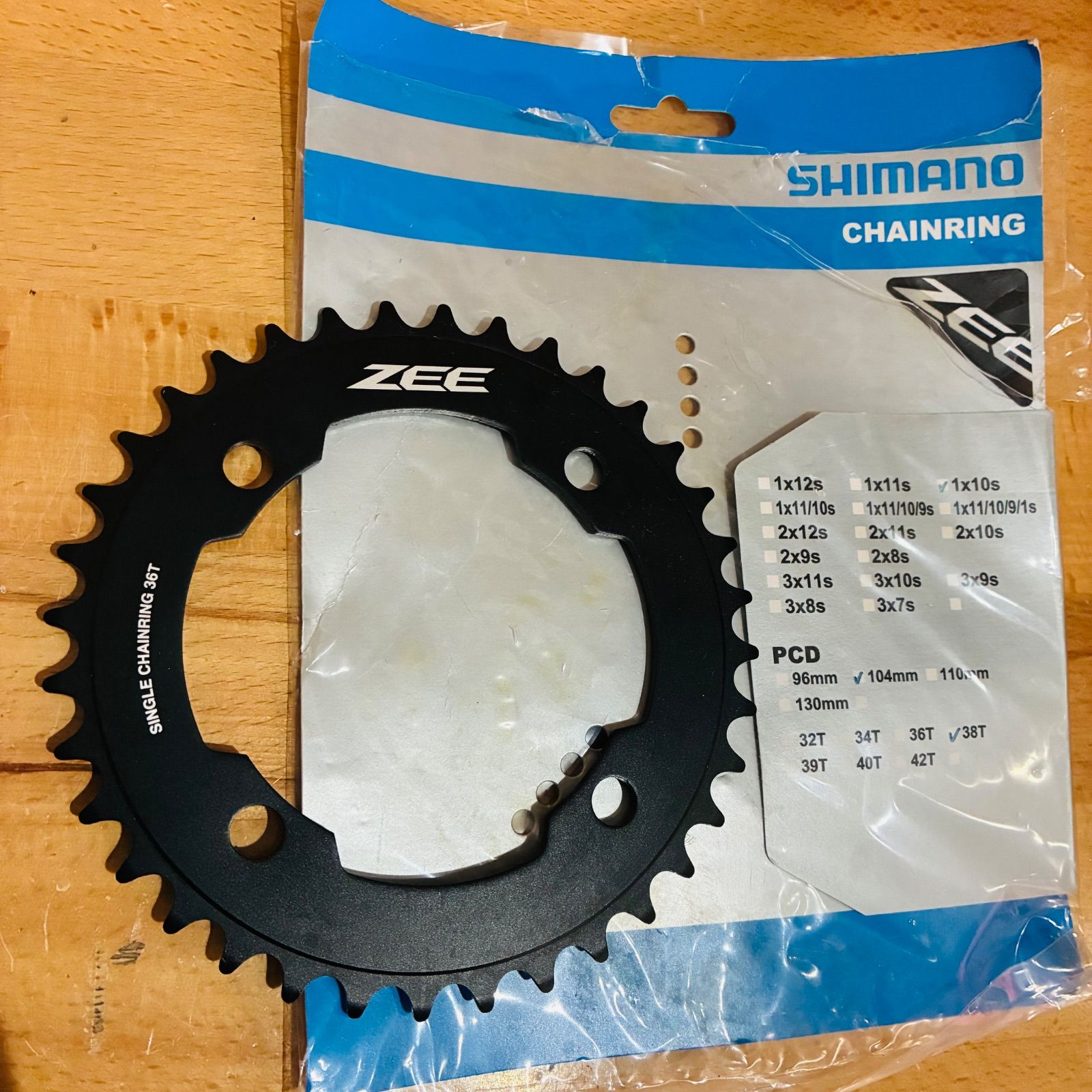 【新品】 シマノ FC-M640 ZEE チェーンリング SINGLE CHAINRING 36T BLK 1×10s PCD104 ×4H ...
