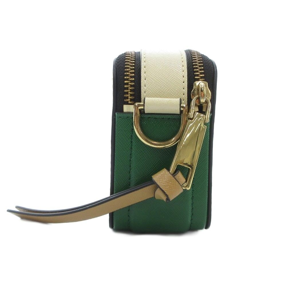 【中古】マークジェイコブス MARC JACOBS スナップショット ショルダーバッグ PVC ロゴ ベージュ 緑 グリーン /JS マークジェイコブス MARC JACOBS スナップショット ショルダーバッグ