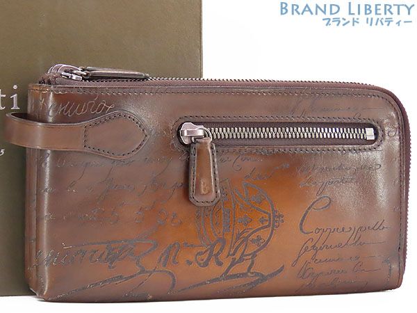 【超美品】ベルルッティ Berluti カリグラフィ TIRIWA ティリワ レザーオールインワン セカンドバッグ クラッチバッグ ポーチ ...