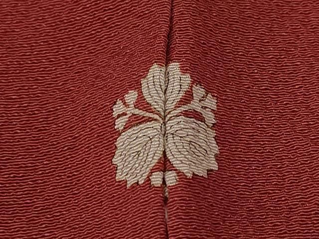 平和屋着物□上質な色無地 紋意匠 紅海老茶色 正絹 逸品 AABD9532st