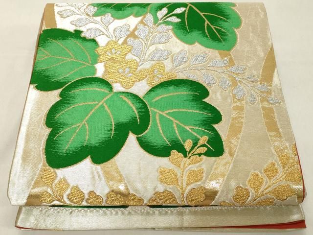 平和屋着物◎六通柄袋帯 草花文 金銀糸 正絹 逸品 DAAZ8395cd - メルカリ