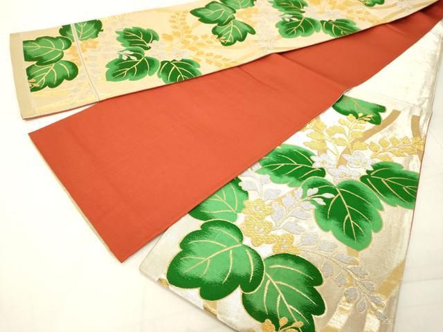 平和屋着物＊夏物　六通柄袋帯　草花文　金銀糸　正絹　逸品　DAAX5886cm 平和屋着物◎六通柄袋帯 草花文 金銀糸 正絹 逸品 DAAZ8395cd - メルカリ