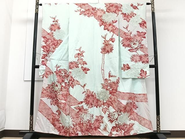 平和屋着物▽豪華振袖 駒刺繍 鹿の子菊花文 金彩 正絹 逸品 DAAX9090fe