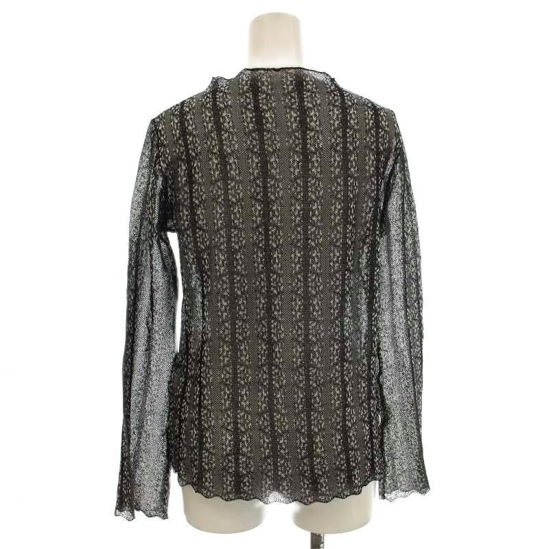 アメリヴィンテージ Ameri VINTAGE 23SS REVERSIBLE STRIPE KNIT TOP ニット シアー カットソー 長袖 F 黒 ブラック /☆G - メルカリ