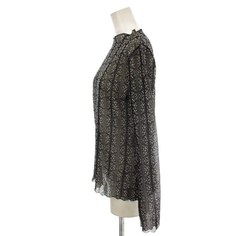 アメリヴィンテージ Ameri VINTAGE 23SS REVERSIBLE STRIPE KNIT TOP ニット シアー カットソー 長袖 F 黒 ブラック /☆G - メルカリ