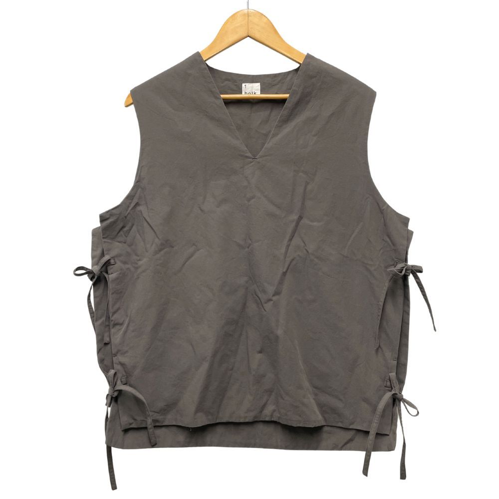 holk ホーク Vネック サイドリボン デザイン ベスト グレー サイズ 1