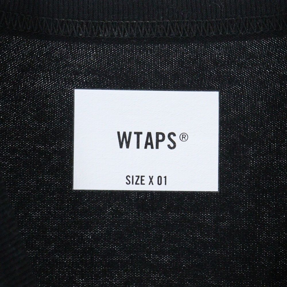 WTAPS (ダブルタップス) 25SS ロゴエンブロイダリー クルーネック半袖Tシャツ カットソー ブラック 251ATDT-CSM13 ...
