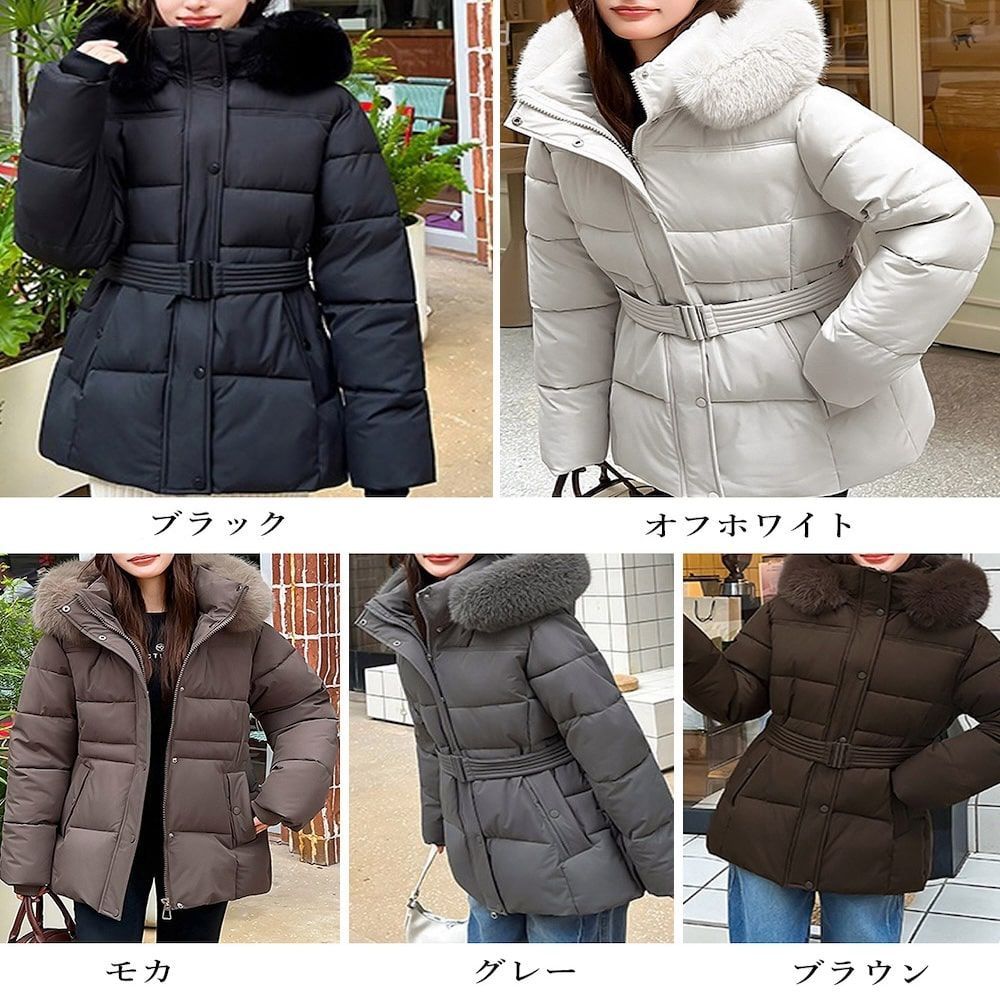 レディース フード付き ダウンコート ショート 大きいサイズ ファー