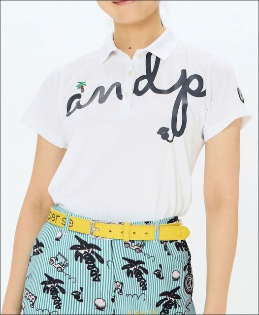 アンパスィ and per se スイングドライ 3Dワッフル 筆記体ロゴ 半袖