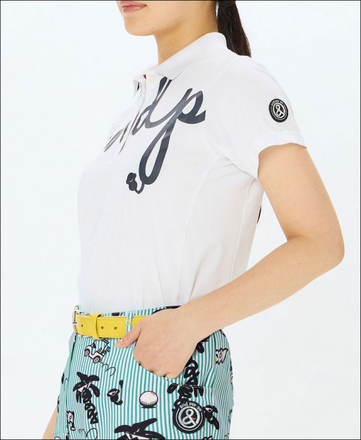 アンパスィ and per se スイングドライ 3Dワッフル 筆記体ロゴ 半袖