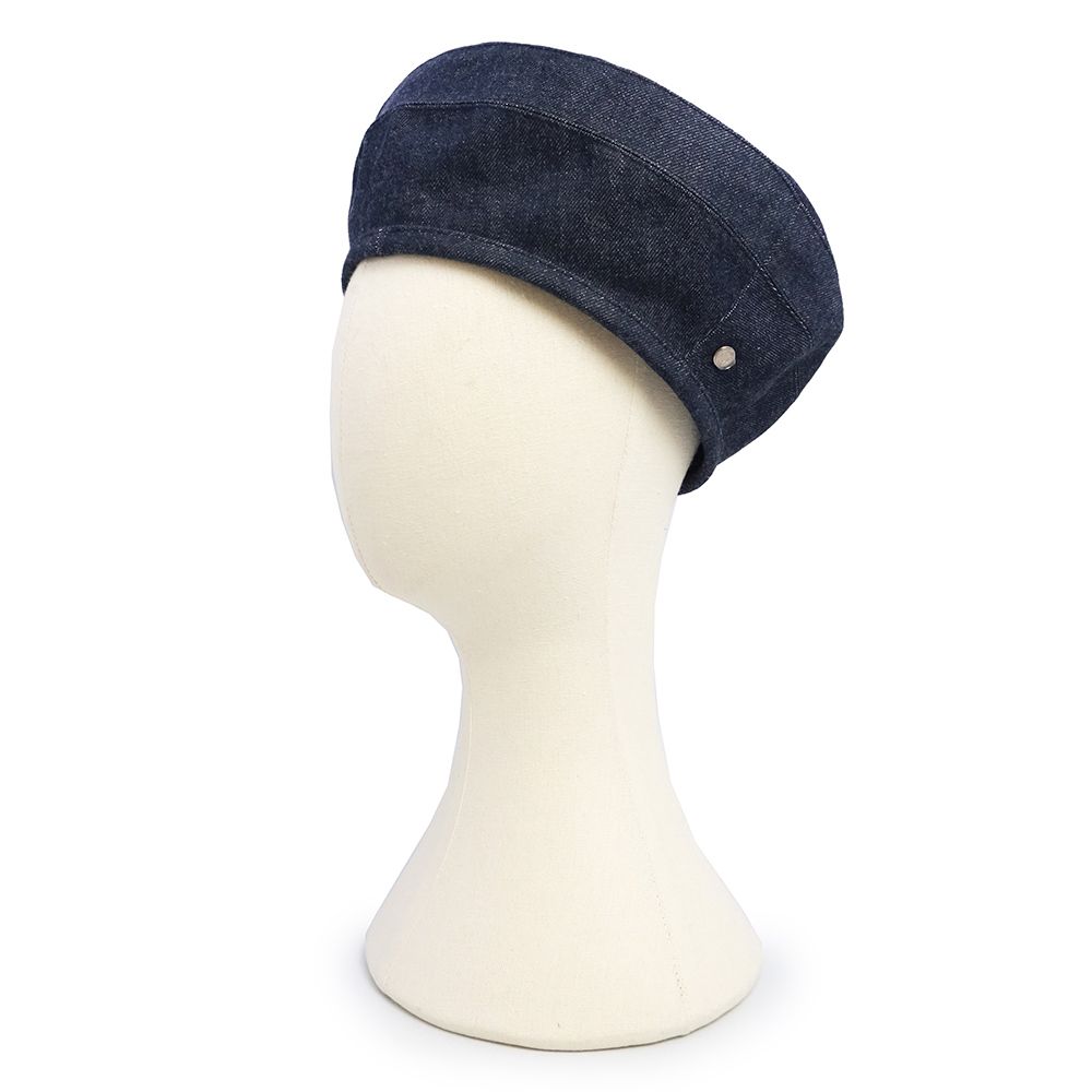 エルメス サントノーレ ベレー帽 帽子 58CM デニム コットン100